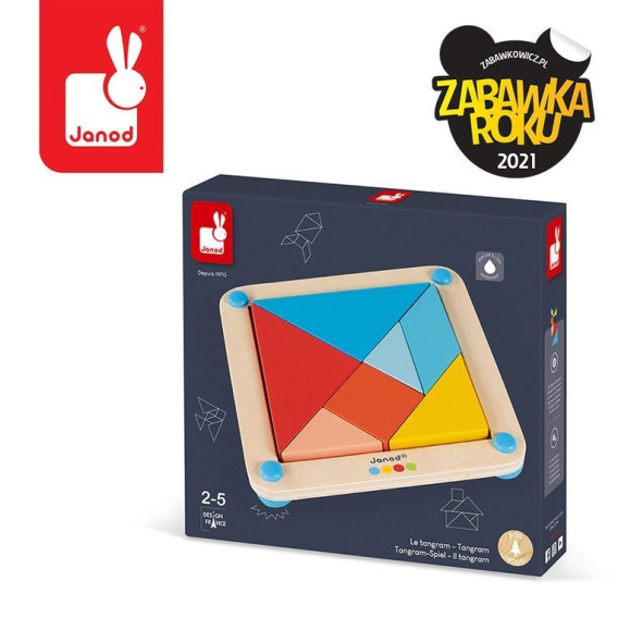 Janod Drewniana układanka Tangram Essentiel Zabawka Roku Nowość Szybka ...
